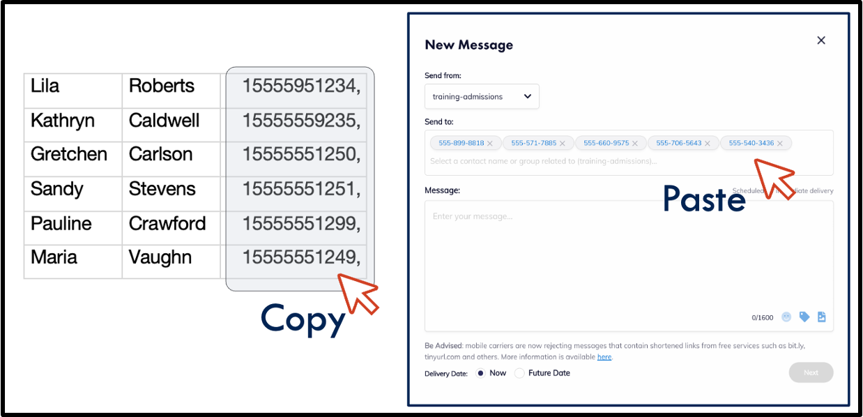 How do I message a list of contacts from a .csv file? – Message Support Resource Portal
