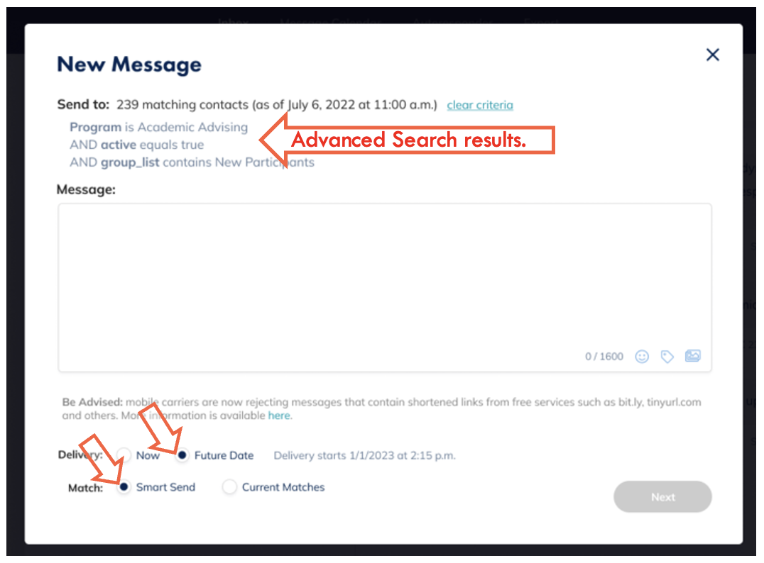 Schedule Messages with Up-to-Date Search Criteria Using Smart Send – Message Support Resource Portal